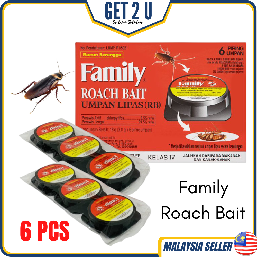 Ubat Lipas 6 PCS Family Roach Bait Cockroach Killer Bait Kawalan Serangga Umpan Lipas Pembunuh ...