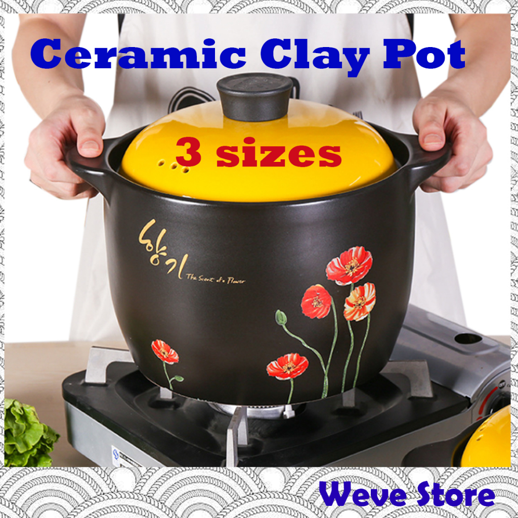 Large Volume Cooking Pot Ceramic Casserole Stew Pot Clay Pot With Lid ...