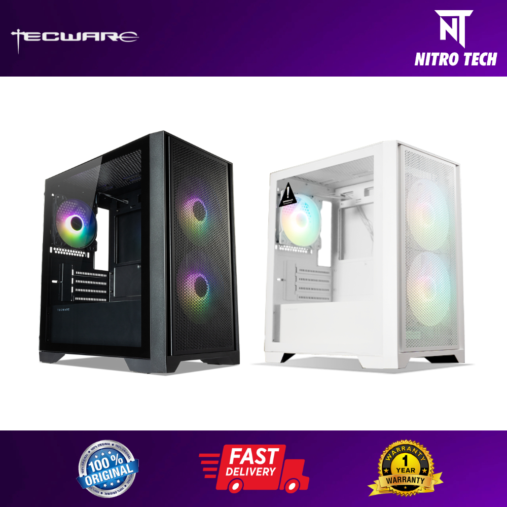 Tecware NEO M2 Airflow mATX PC Case (3x RGB fans included) | Shopee ...
