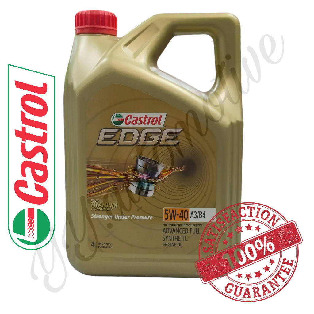 🔥ORI NEW CASTROL EDGE FULLY 5W40 4L SYNTHTIC ENGINE OIL PETROL & DIESEL ...
