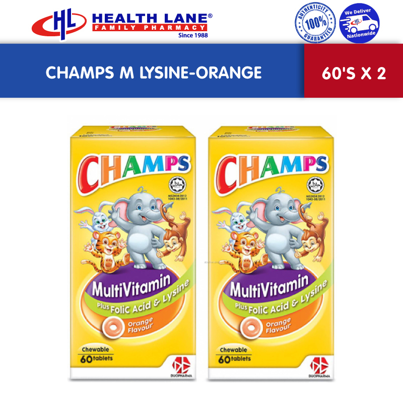 Champs M Lysine Orange (60's x 2) | Shopee Malaysia