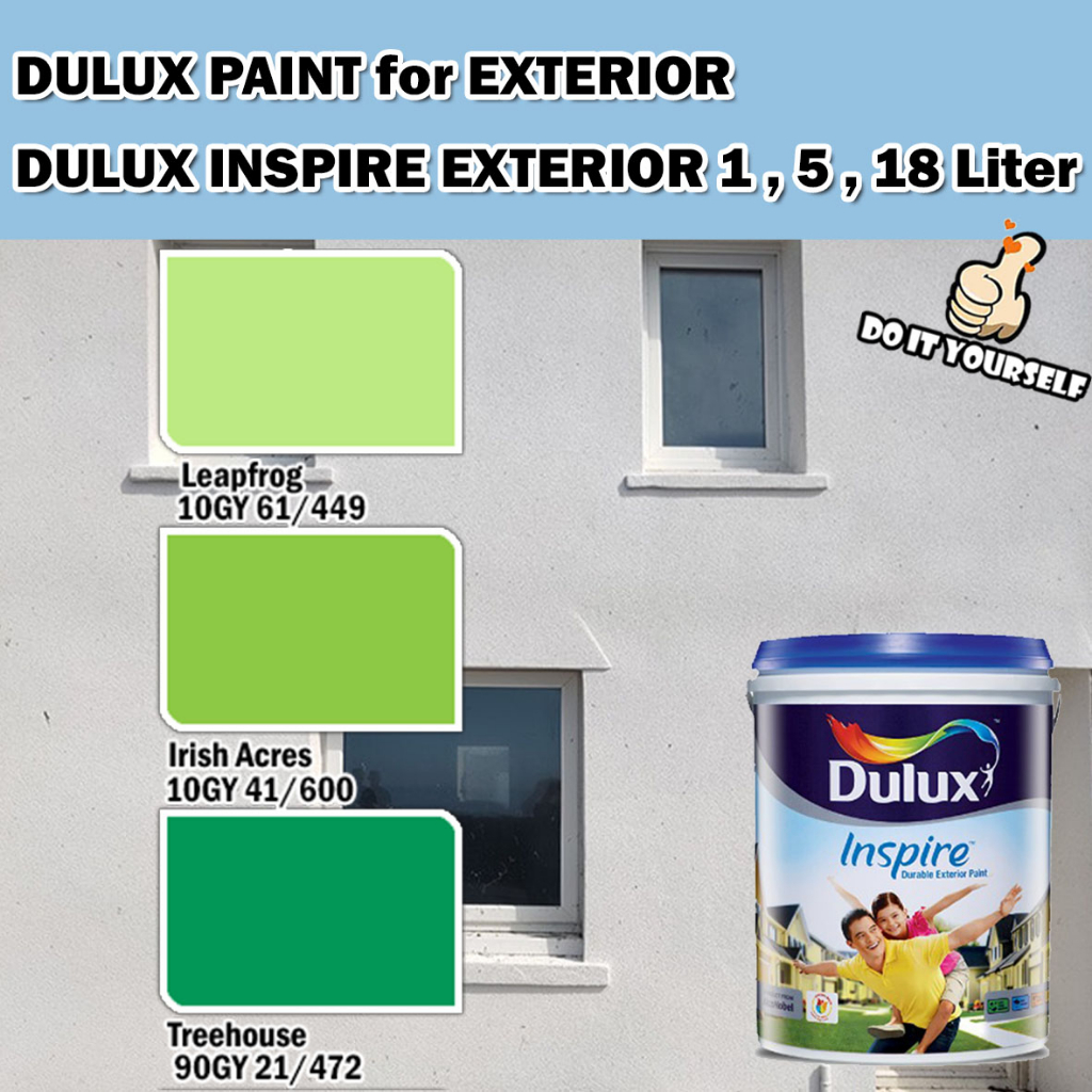 ICI DULUX INSPIRE EXTERIOR PAINT COLLECTION 5 Liter Leapfrog / Irish ...