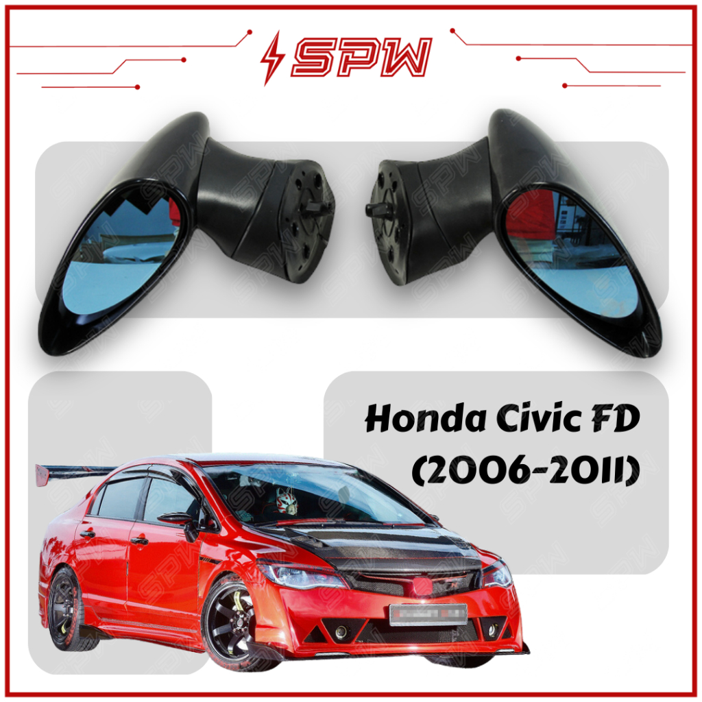 Honda Civic FD (2006-2011) Spoon Side Mirror JDM Racing Car Anti-Glare ...