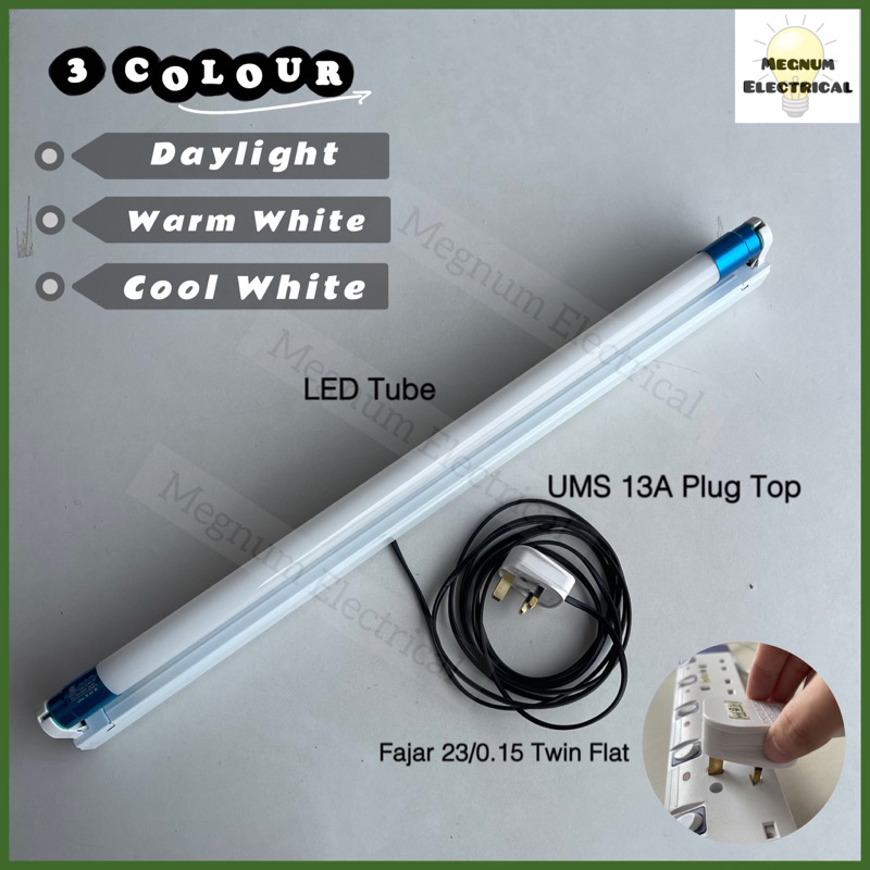 SIRIM【Termasuk Pemasangan】LED T8 Pasang Siap Plug in 2Kaki（60.96cm ...