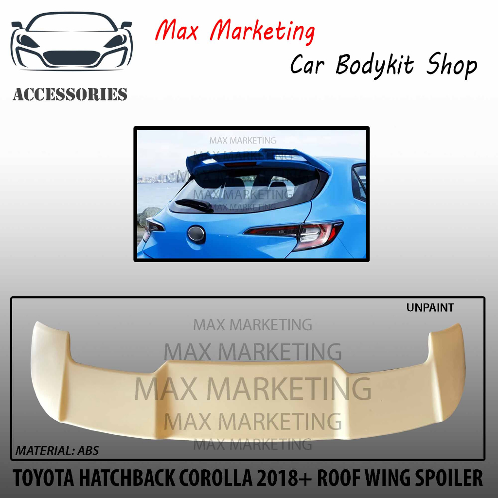 TOYOTA HATCHBACK COROLLA 2018+ REAR TRUNK ROOF SPOILER ABS SKIRT LIP ...