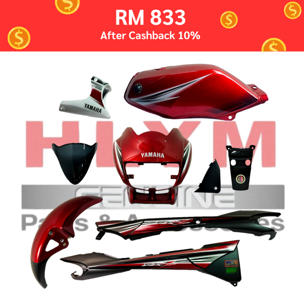 RXZ HLYM 100% ORIGINAL YAMAHA 5PV CATAL CATALYZER HITAM SKALA/KUNING ...
