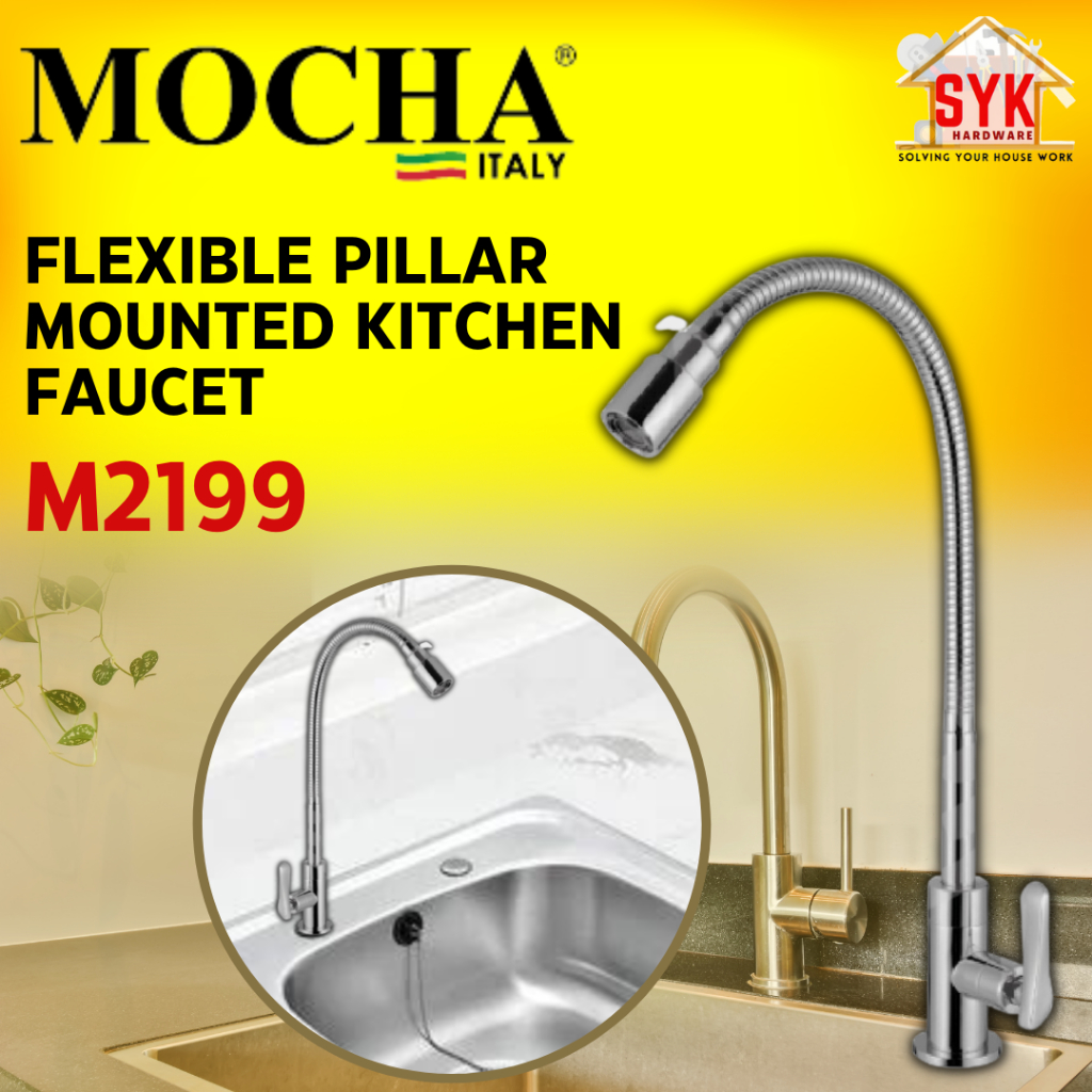 SYK Mocha M2199 1Pcs Flexible Pillar Mounted Kitchen Sink Water Tap ...