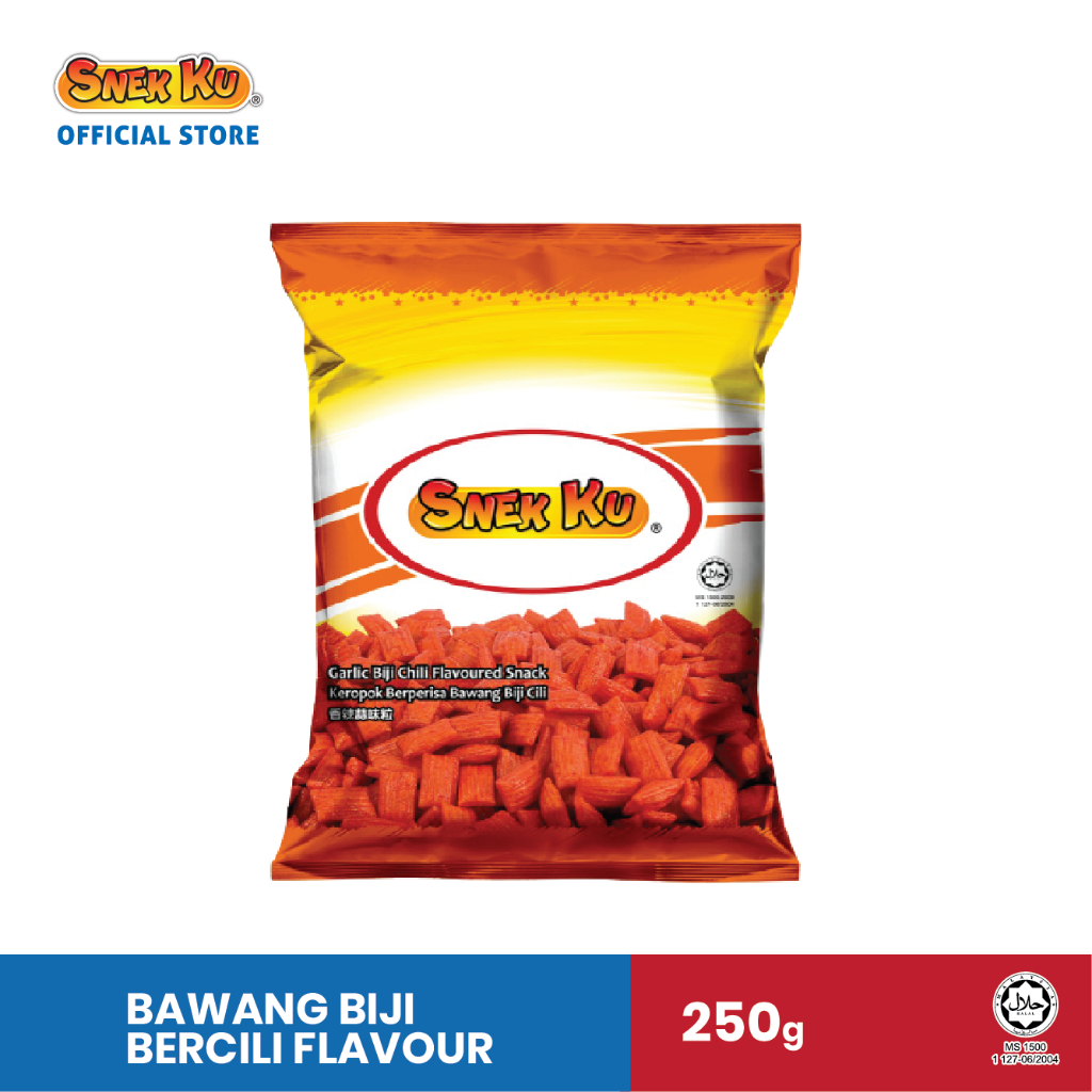Snek Ku Garlic Biji Chili Flavoured Snacks (250g) | Shopee Malaysia