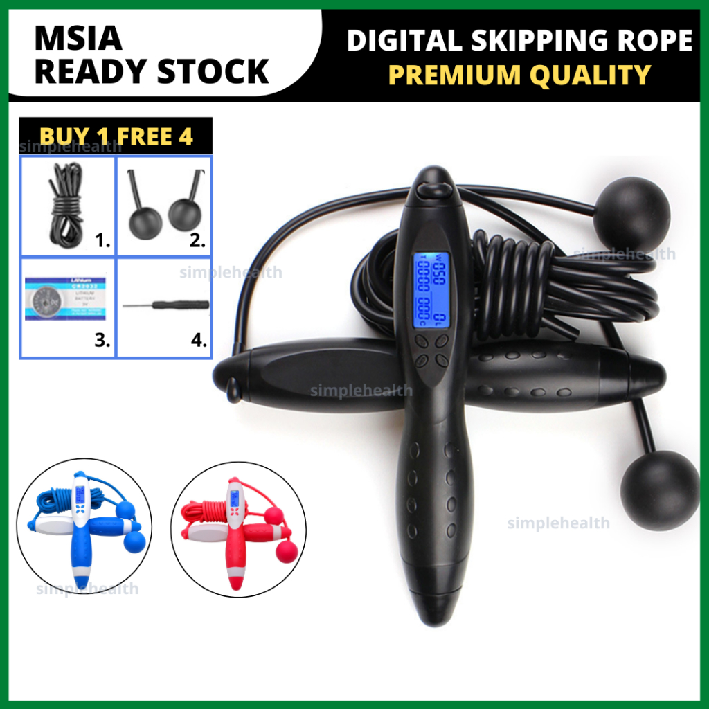 Digital Skipping Rope Calorie Fitness Sport Weight Ball Bearing Jumping ...
