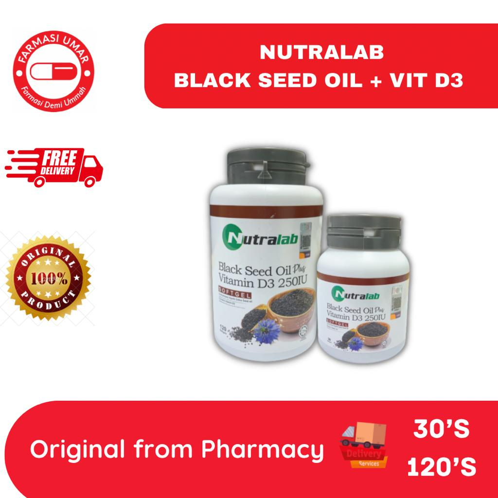 Nutralab Black Seed Oil (Habbatus Sauda) + Vitamin D3 250IU (30's/ 120 ...