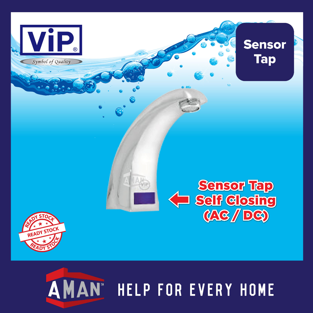 ViP Electric Current Automatic Sink Sensor Tap Self Closing Hands Free Touchless Water Tap ...