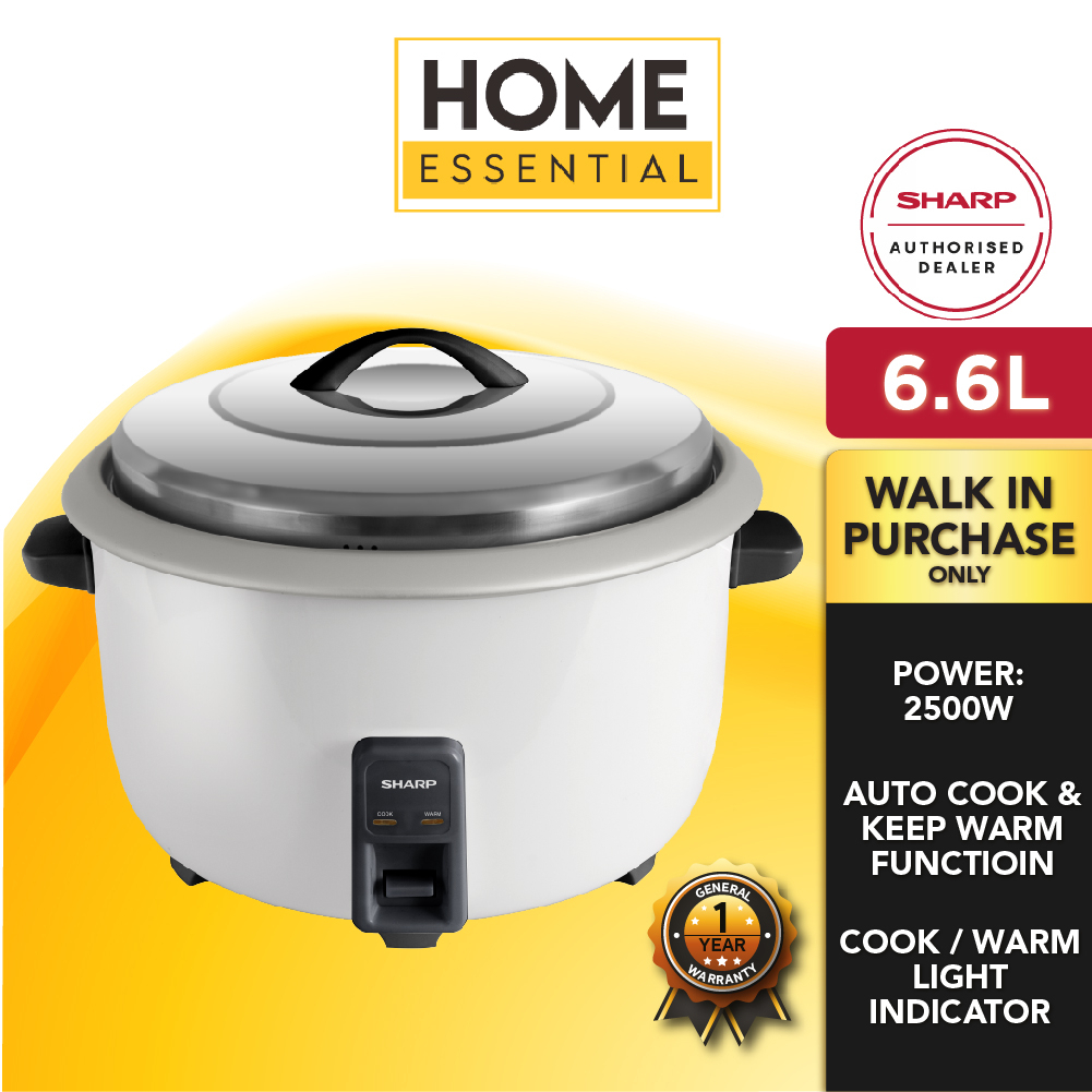 Sharp 6.6L Commercial Rice Cooker KSH668CWH | Auto Cook & Keep Warm ...