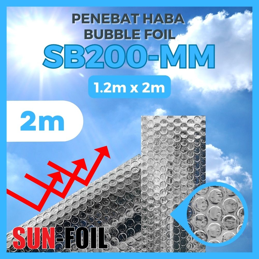 SUNFOIL SB200-MM [2m] Bubble Foil Series Bubble Aluminium Foil Penebat ...