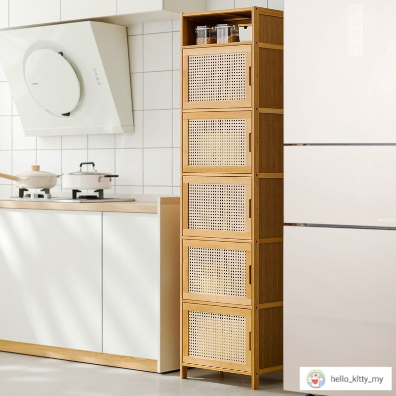 new Storage Shelves Kitchen shelf, multi-layer cabinet with door ...