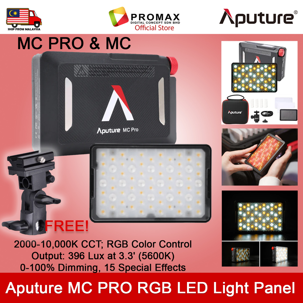 SHIP 24 HOUR !! Aputure AL-MC PRO RGB LED Light Multi Colour free Cold ...
