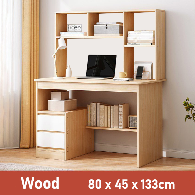 DO【NEW】Computer Study Table With Book Shelf Meja belajar Table With ...