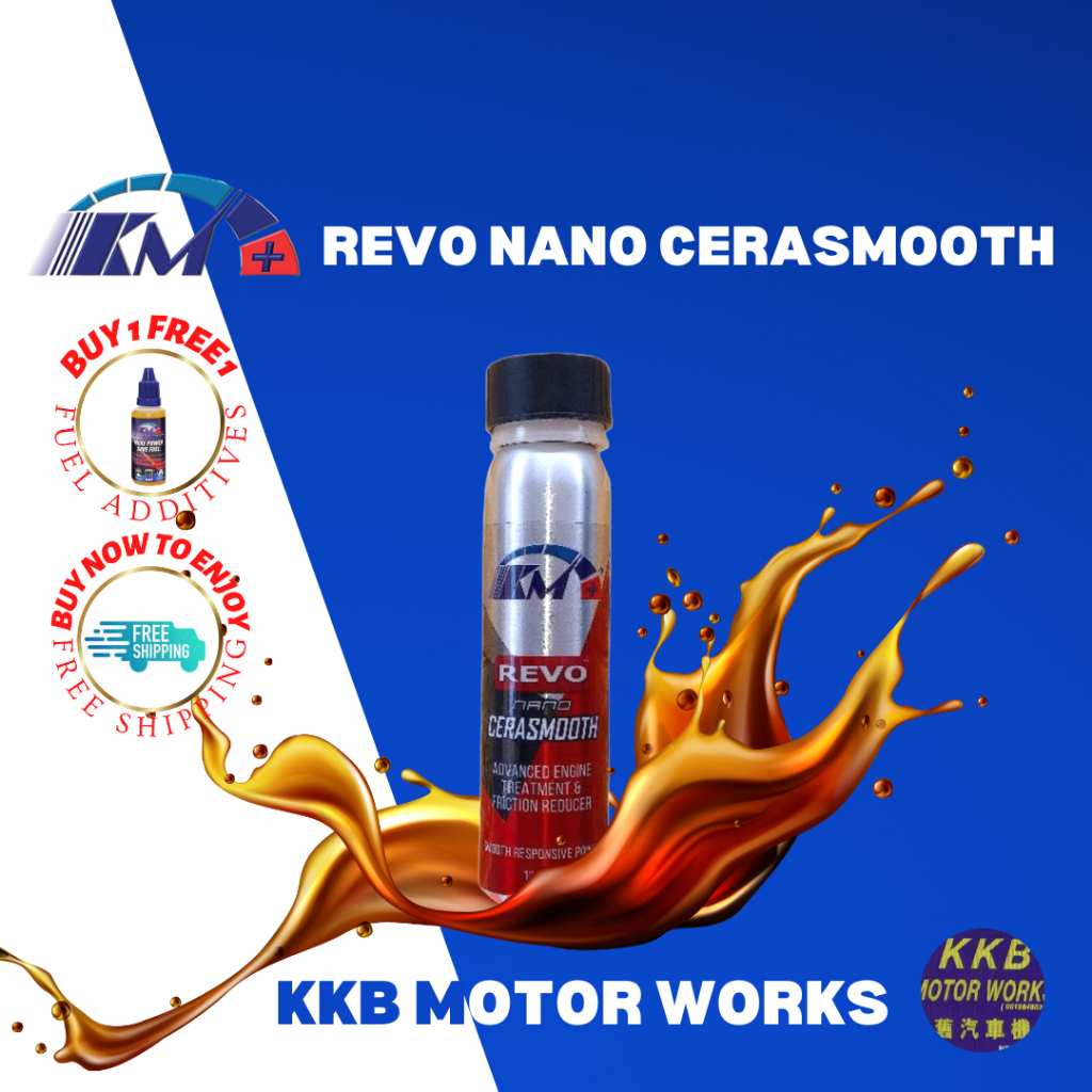 KM+ Revo Nano CeraSmooth (120ml) Easy Use Minyak Enjin Kereta Treatment ...