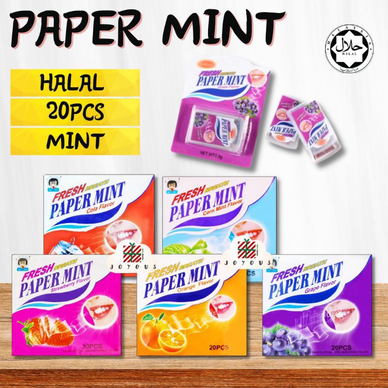 20pcs Hepin Paper Mint Candy (Grape / Orange / Mint / Cola / Strawberry ...