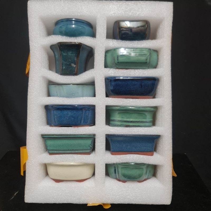 pasu bonsai set murah 12 unit 12个花盆，又漂亮又便宜 | Shopee Malaysia