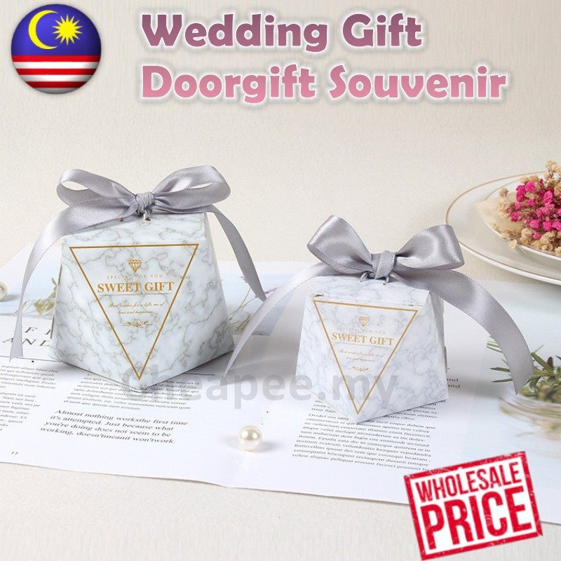 Diamond-Shaped Grey Marble Wedding Giftbox/Doorgift/Candy box/Souvenir ...