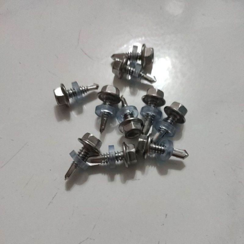 Self Drilling Screw 5.5 12# skru besi Hexagon Head with Bonded Washer ...