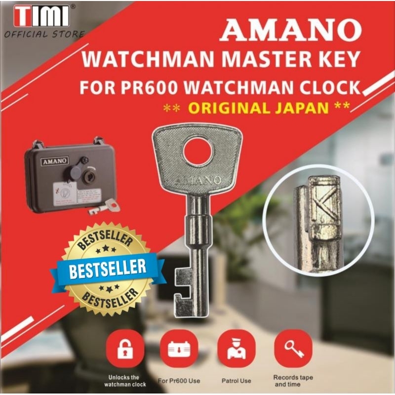 Amano Master Key | Kunci Amano K Key For PR600 Watchman Clock | Shopee ...
