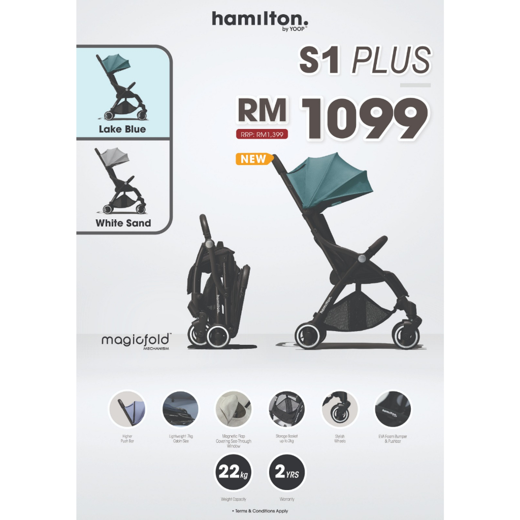 [Free Travel Bag] Hamilton S1 Plus Magicfold Stroller Free Travel Bag ...