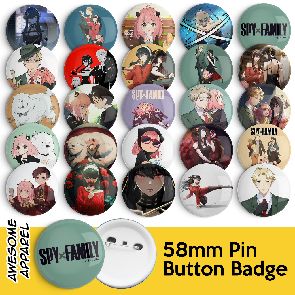 Spy X Family Anime Designs 58mm 44mm Button Badge with Pin (Z076-Z100 ...