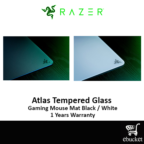 Razer Atlas Tempered Glass Gaming Mouse Mat Black (RZ02-04890100-R3M1 ...