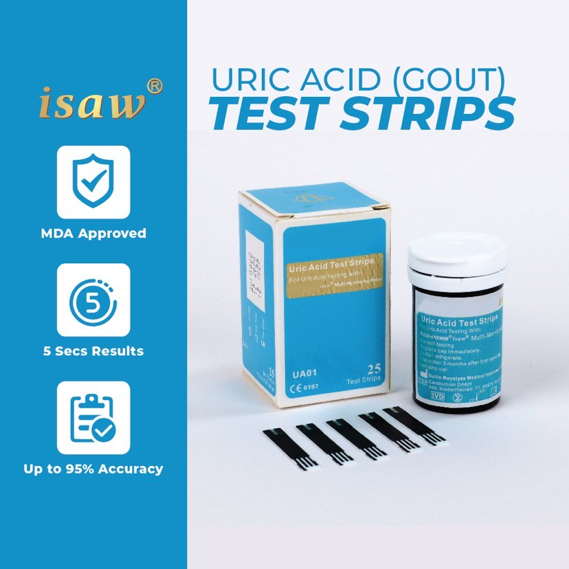 Isaw® Blood Uric Acid Test Strips (25ct) | Shopee Malaysia