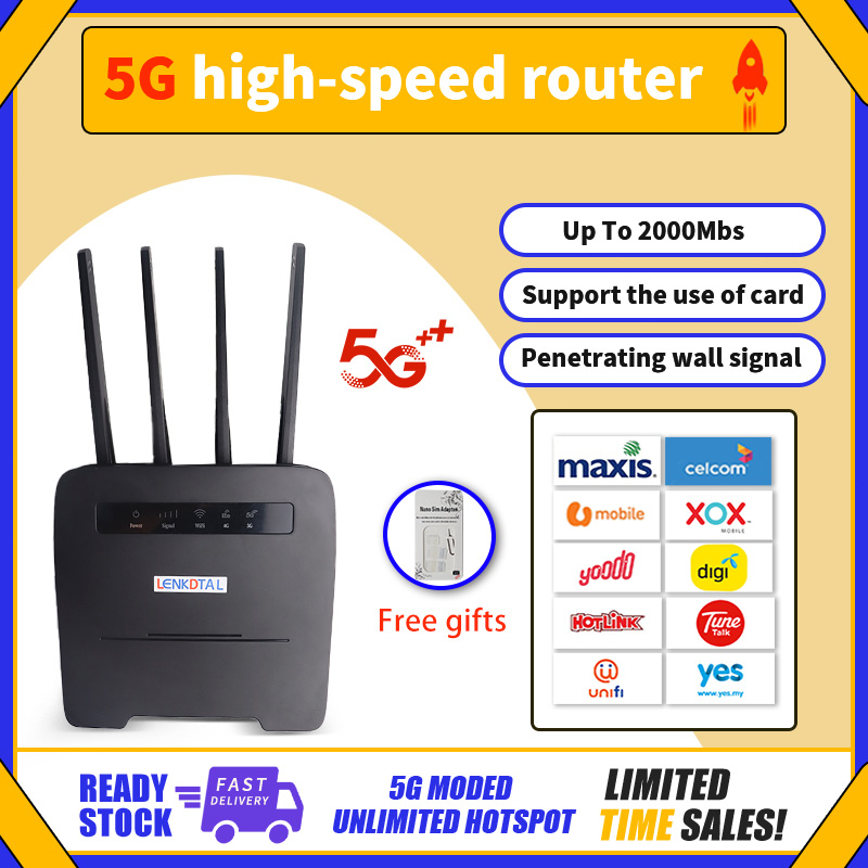 5G hotspot WIFI modem Up to 2000Mbs router Support all Teleco SIMcard ...