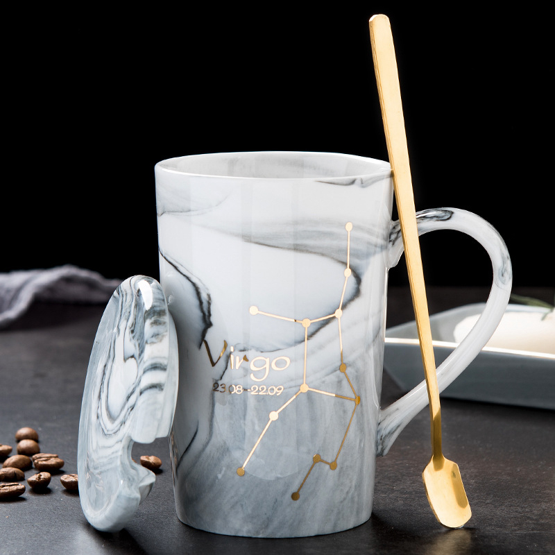 Horoscope Ceramic Mug / Cup (with Lid and Spoon) in a box Gift Pack ...