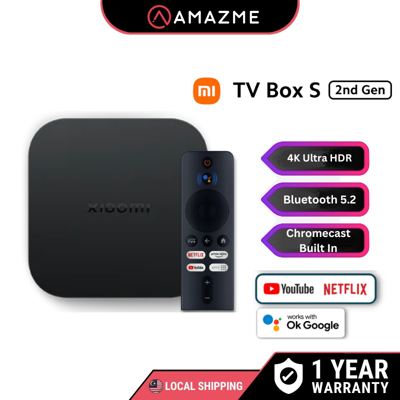 Xiaomi Mi Box S Android TV 2+8GB 4K Ultra HD Streaming Media Player ...