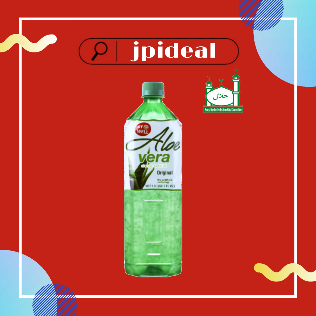 HALAL Korea Aloe Vera Juice with pulp Drinks 1.5litre 韩国 By Well 芦荟汁 ...