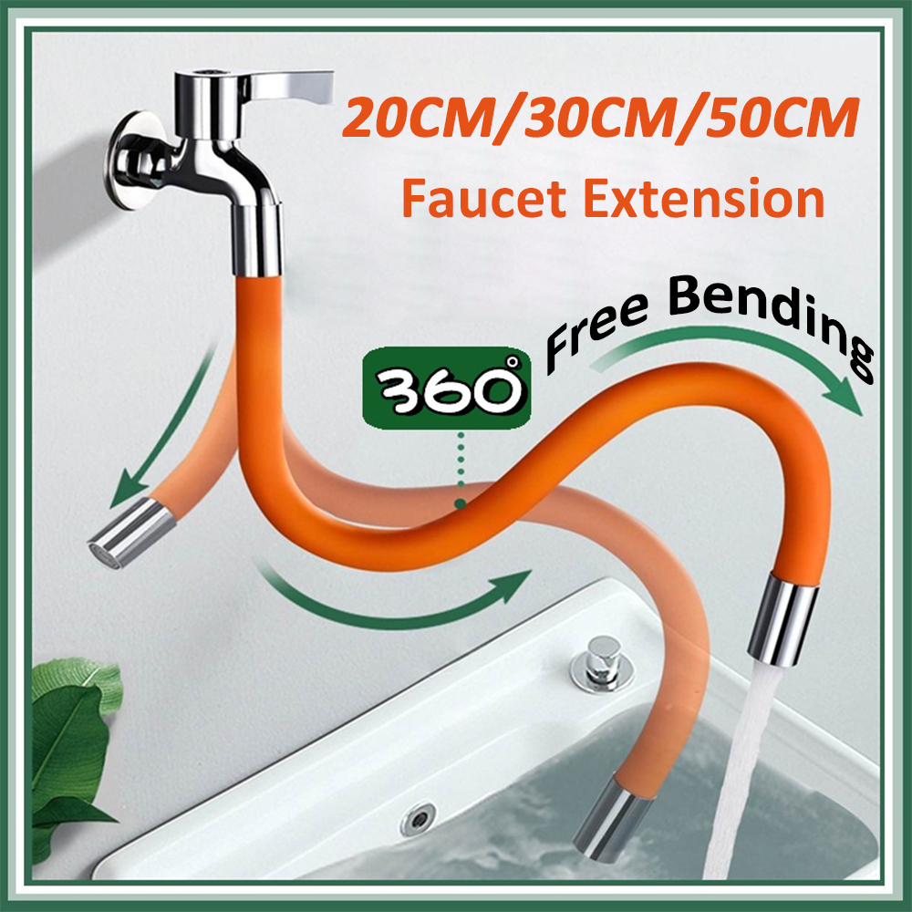 20/30/50cm Universal Faucet Extension Extender Swivel silicone hose ...