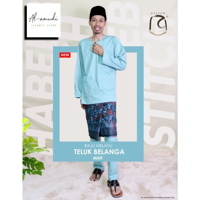 Baju Melayu Teluk Belanga Mint Green | Habeeb Stitch | | Shopee Malaysia