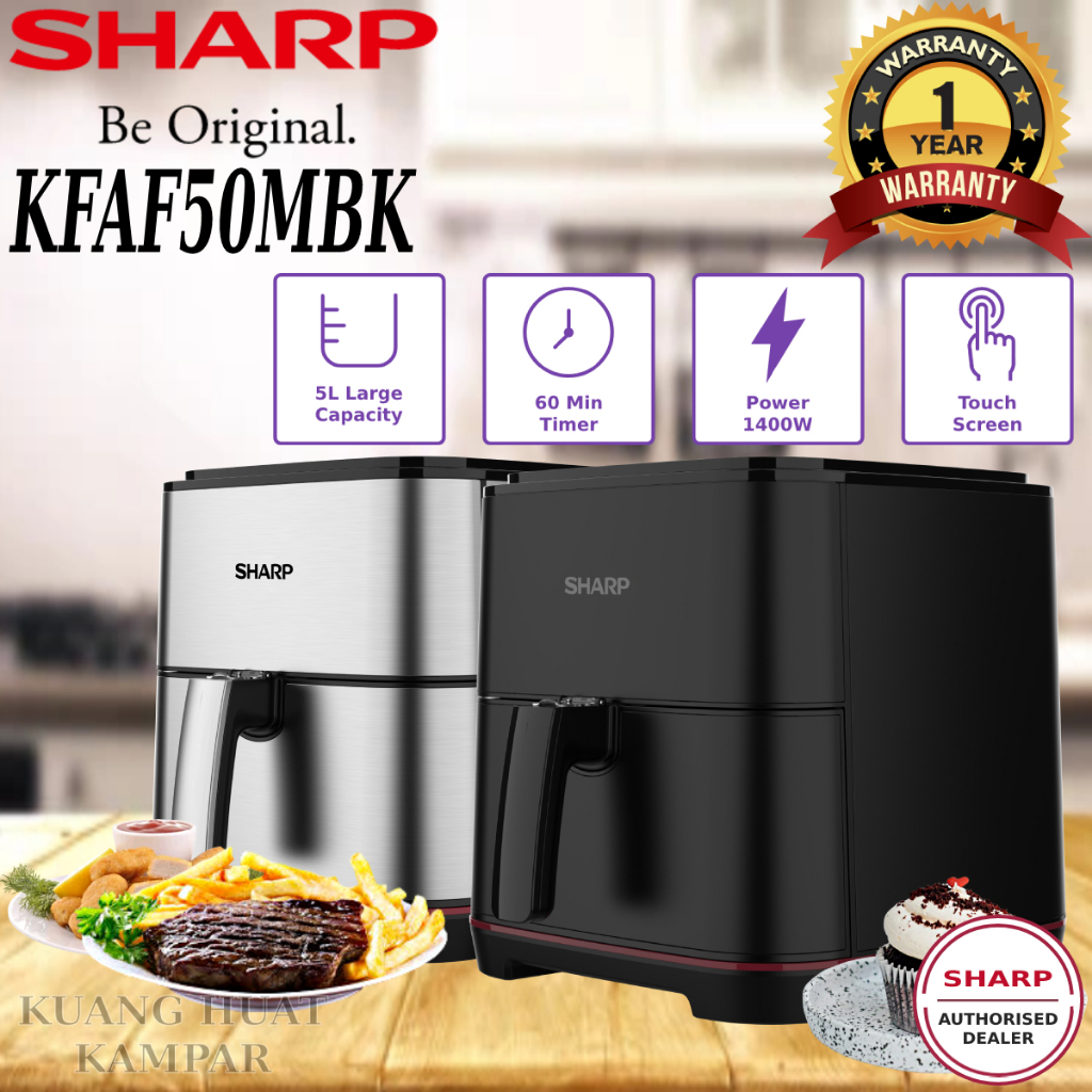 SHARP 5L AIR FRYER KFAF50MBK / KFAF50MST // SHARP 7L AIR FRYER ...