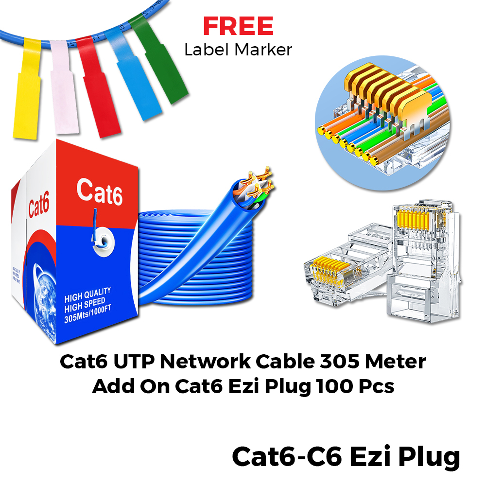 Cat6 UTP 24AWG Network Cable 305M | Shopee Malaysia
