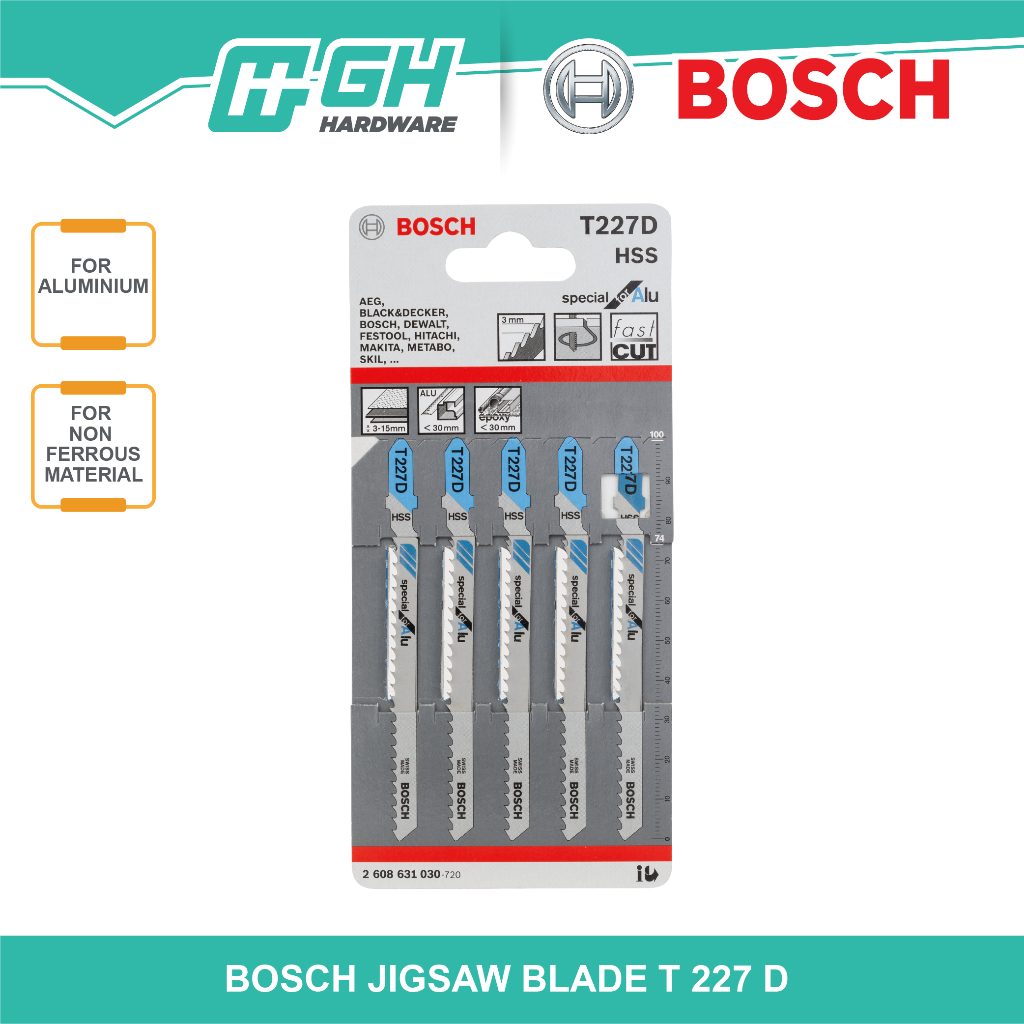 [ GH HARDWARE ] BOSCH T 227 D Special For Aluminium Jigsaw Blade ...