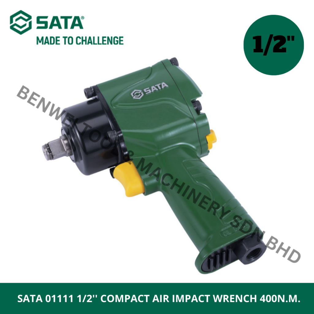 (D5) SATA 01111 1/2'' COMPACT AIR IMPACT WRENCH 400N.M. / SATA MINI ...