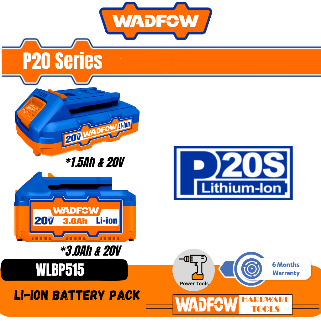 WADFOW Li-ion Battery Pack, 20V 1.5Ah&3.0Ah, Fits All WADFOW P20S ...