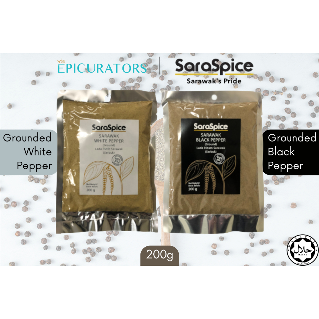 Saraspice Pure Sarawak Grounded Black/White Pepper Powder (200g ...