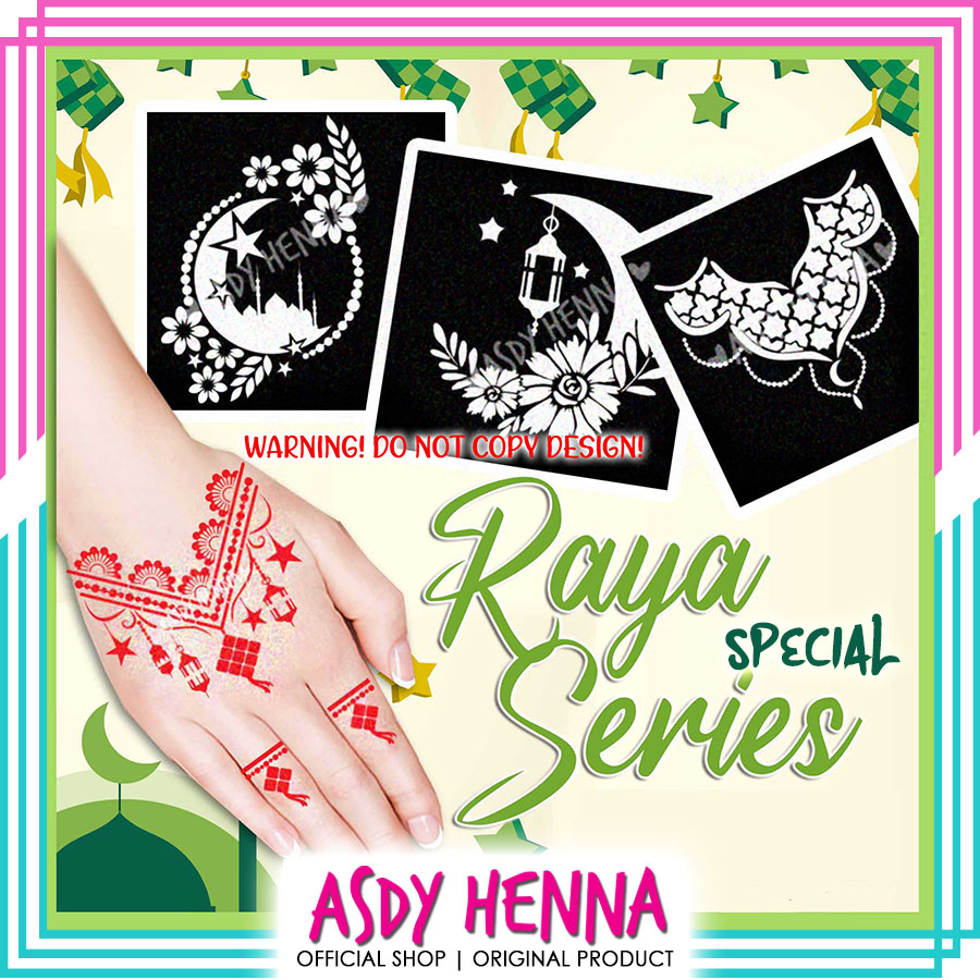 [NEW] Sticker Inai Raya Henna Stencil DIY series | Shopee Malaysia