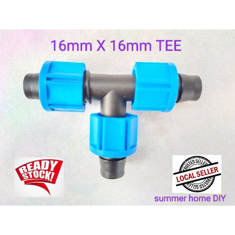 50Pcs-16mm Fitting With Lock(Blue)/Elbow/Tee/Socket/For PE Polypipe ...