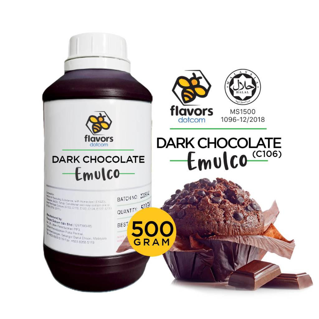 [HALAL] Flavors Dotcom - Dark Chocolate Emulco - C106 (500g) | Shopee ...