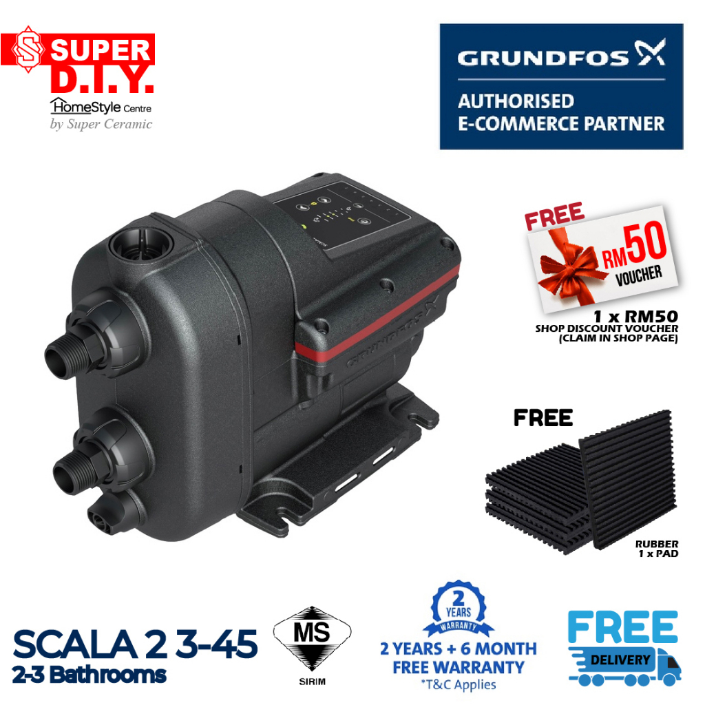 Grundfos SCALA2 3-45 Home Water Pressure Booster Pump | Shopee Malaysia
