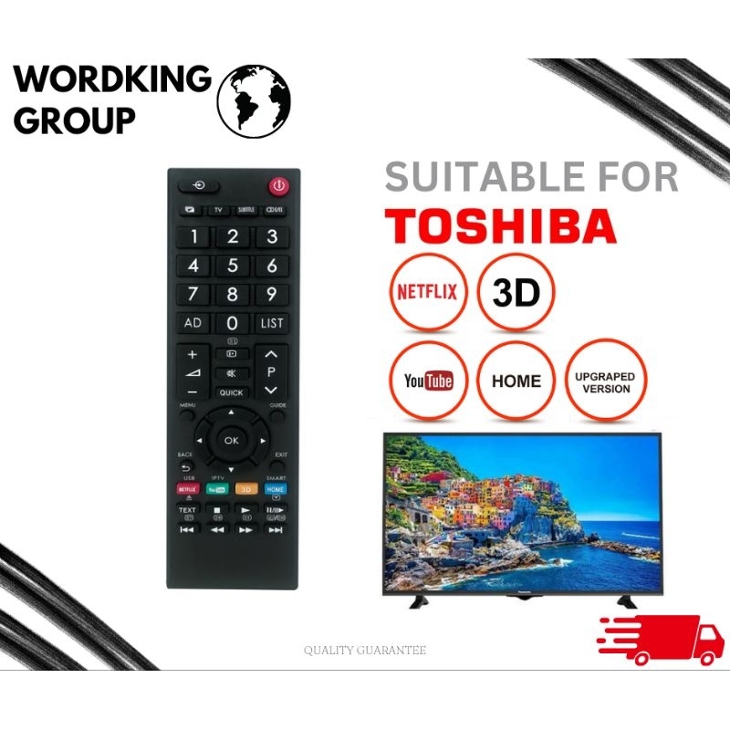 LCD / LED TOSHIBA TV REMOTE FLAT PANEL TV REMOTE REPLACEMENT ( L890+V) | Shopee Malaysia
