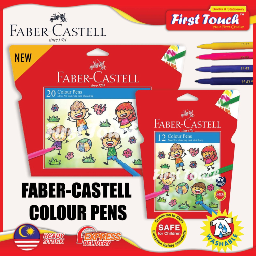 Faber- Castell Magic Pen / Fibre Tip Colour Pen 12'L / 20'L Colours ...