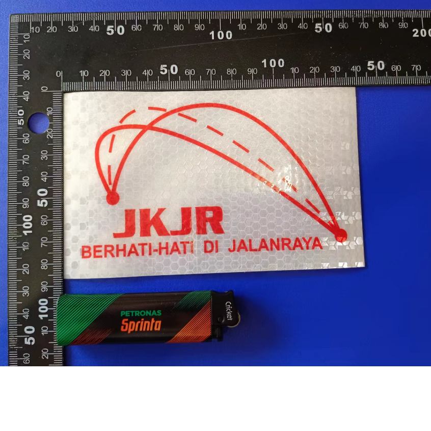 Sticker Pantul Cahaya Sticker JKJR Berhati-hati Di Jalanraya Size Besar ...