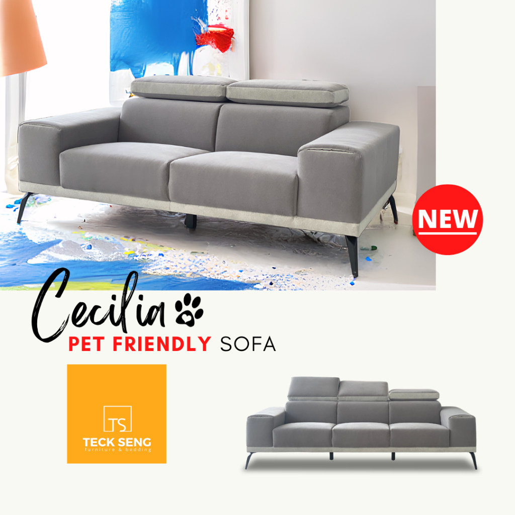 [TECK SENG] Cecilia Pet Friendly Sofa/ Dirt & Stain Free/ Scratch ...